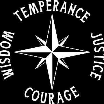 "Stoicism Compass Four Stoic Virtues TEMPERANCE JUSTICE COURAGE WISDOM ...