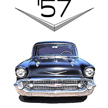 "57 Chevy - Front View - Chromework Logo" Sticker for Sale by ...