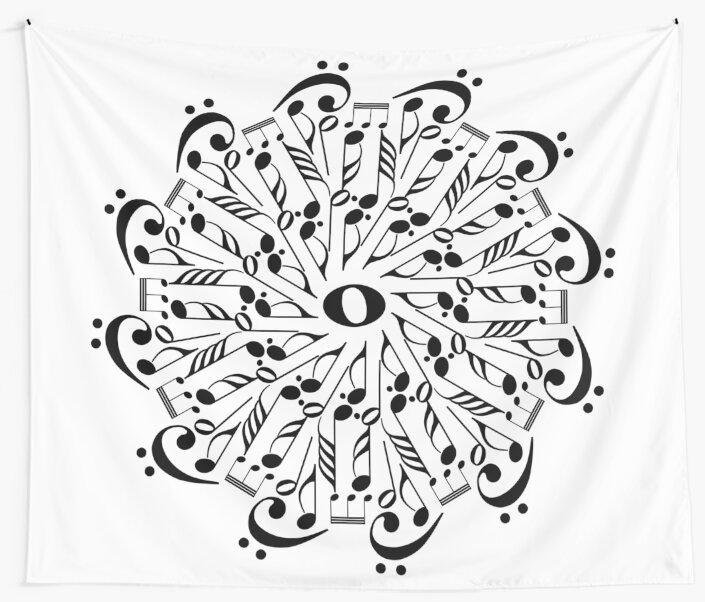 « Note de musique mandala », Tentures murales par adiosmillet | Redbubble