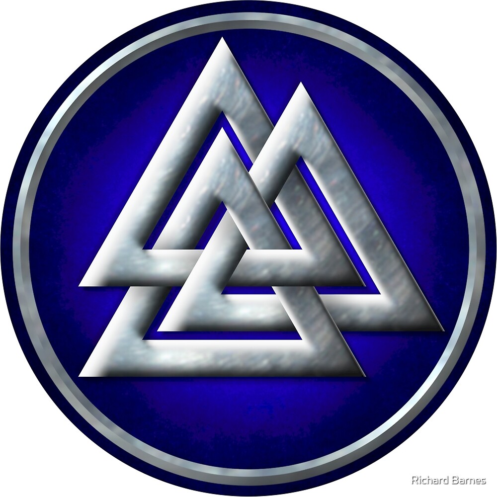 "Norse Valknut - Silver and Blue" by Ricky Barnes | Redbubble