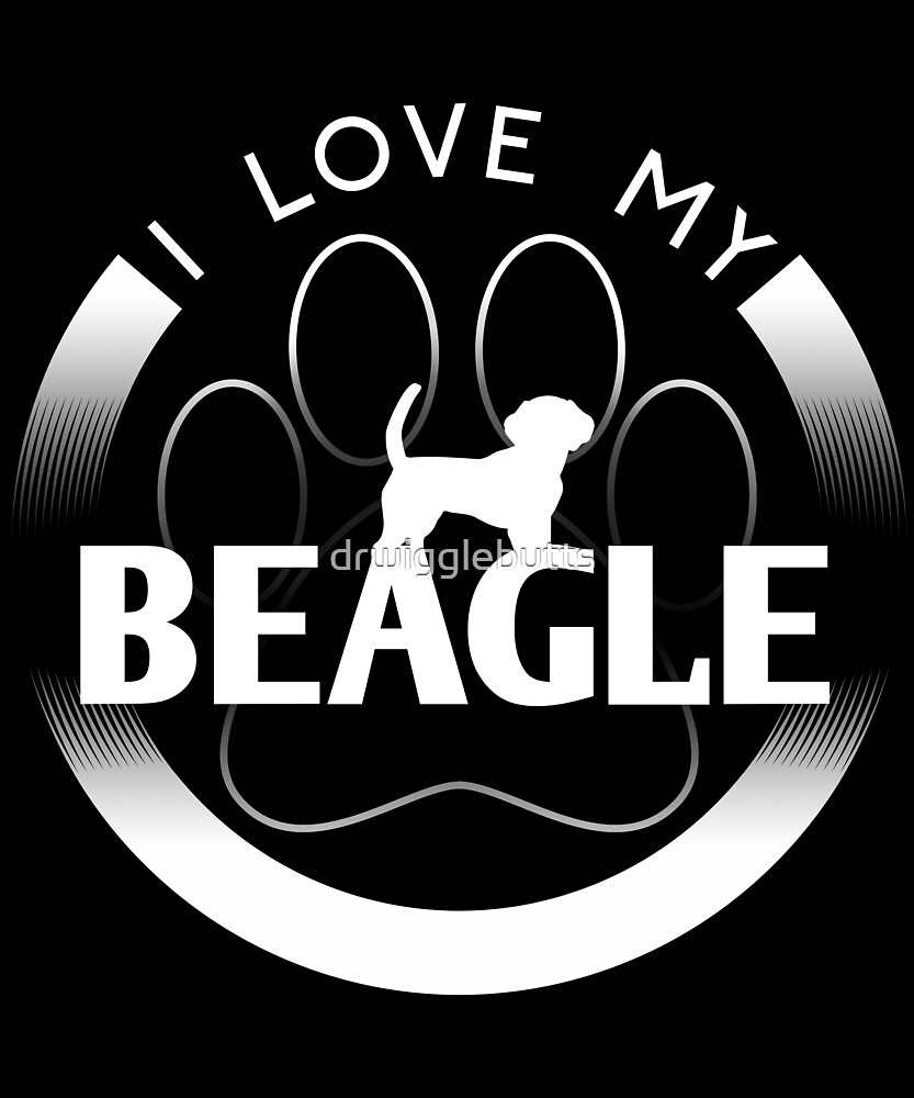 "Awesome Beagle Design I Love My Beagle Circle Paw Simple Logo Dog ...