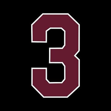 "Big Bold Number "3" Collegiate Athletic Numbers" Poster for Sale by ...