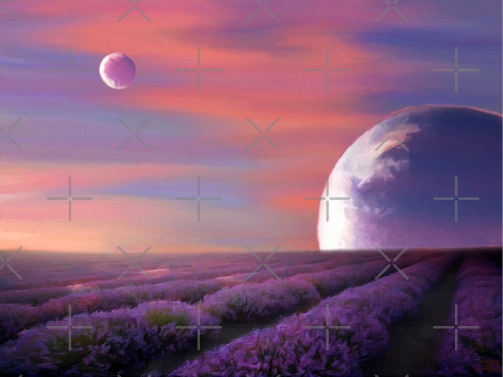 "alien planets lavender fields nature surreal fantasy sunset sunrise ...