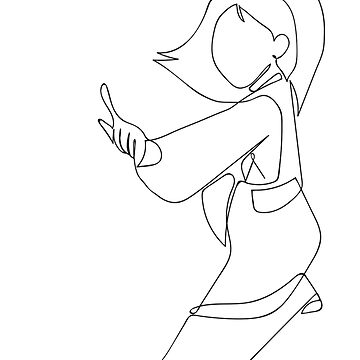 "Mulan One Line Art" Sticker for Sale by Illustrayte | Redbubble