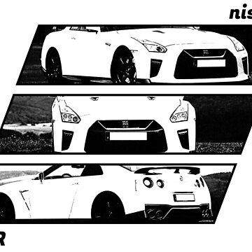 "NISSAN GT-R R35 Black 'N White Archive 2" Sticker for Sale by Cero81 ...
