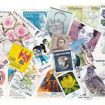 "Stamps from Postcrossing activity" Postcard for Sale by Hely01 | Redbubble