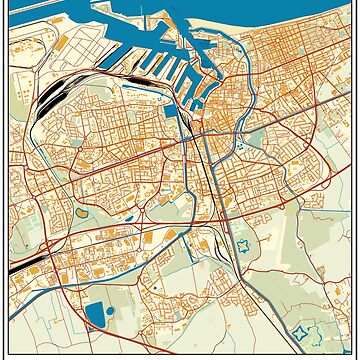 Lámina rígida con la obra «Mapa de Dunkerque» de PostersProf1 | Redbubble