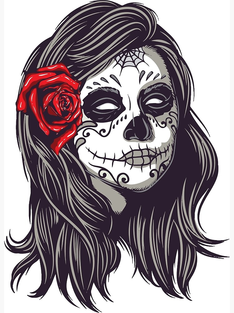 "Sugar Skull Lady" Canvas Print by coilohmclothing | Redbubble