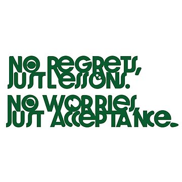 "No Regrets" Sticker for Sale by libbcoh | Redbubble