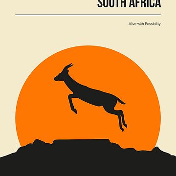 "South Africa Minimal Springbok Table Mountain Poster" Postcard for ...