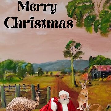 "Merry Christmas Australian Style - Original Art Christmas Design with ...