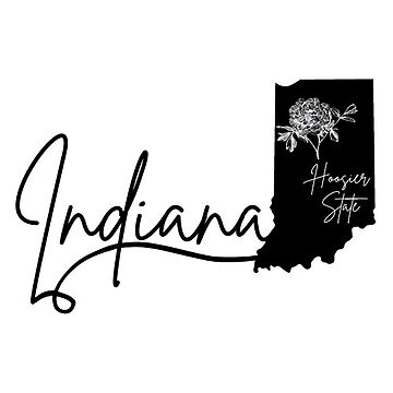 "Indiana with State Flower & Nickname" Sticker for Sale by ...