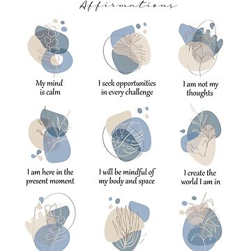 "Mindfulness Affirmations" Sticker for Sale by OwnDesignOnline | Redbubble