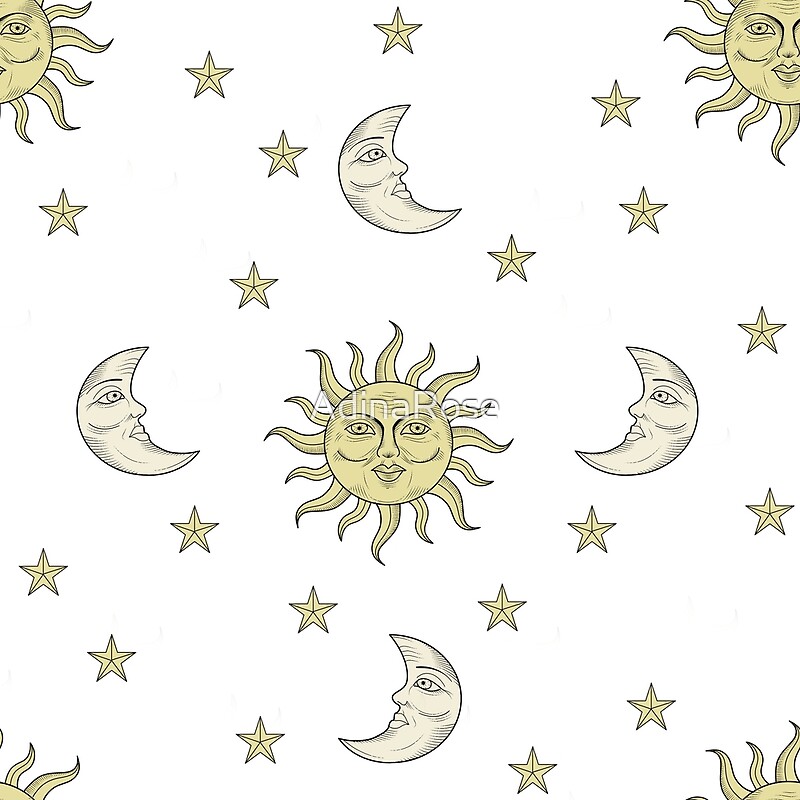 "Sun and Moon Engraving Pattern" by AdinaRose | Redbubble