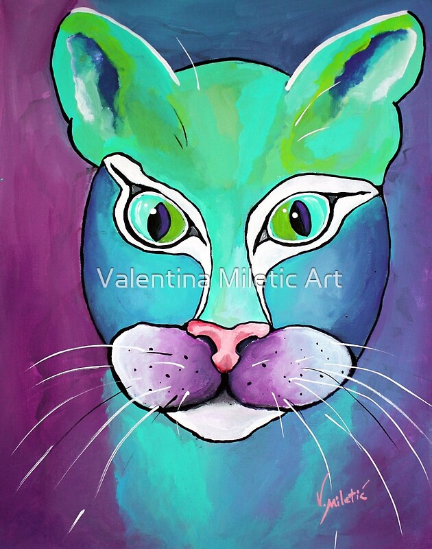 "Oscar Cat Art by Valentina Miletic" by Valentina Miletic Art | Redbubble