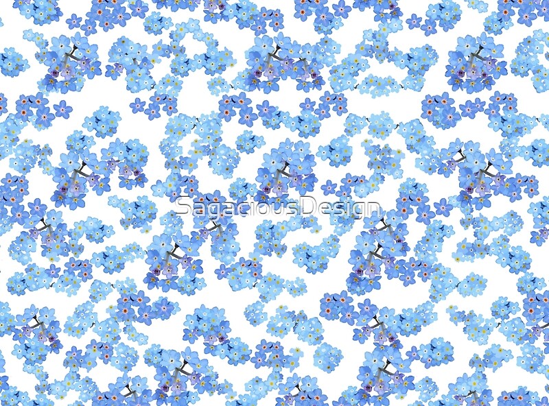 "Forget me not Pattern" by SagaciousDesign | Redbubble