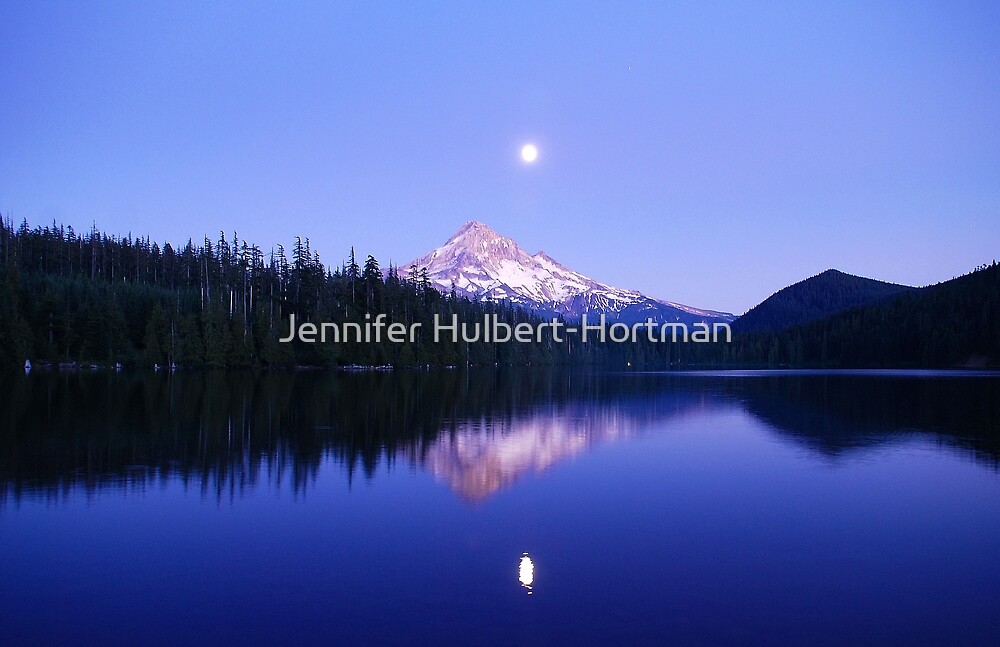 "Moon Rise Over Mt. Hood" by Jennifer Hulbert-Hortman | Redbubble