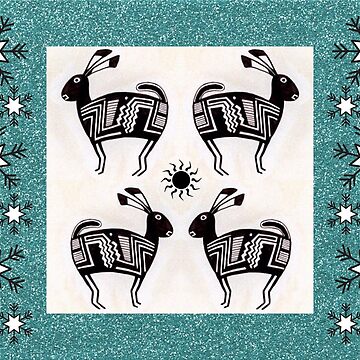 "Mimbres Rabbits Holiday card" Sticker for Sale by oh-bi-me | Redbubble