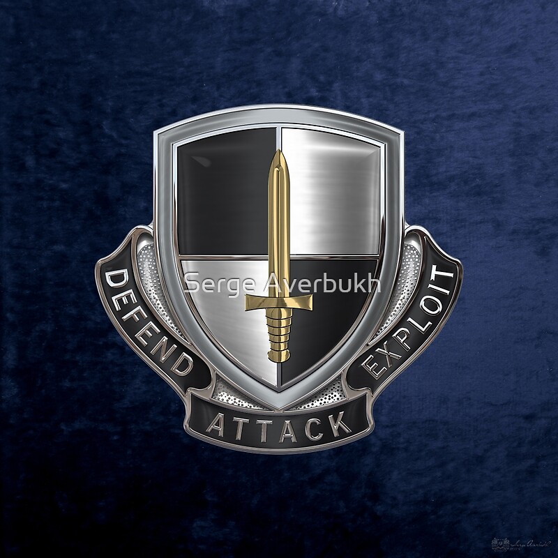 "U.S. Army Cyber Corps - Regimental Insignia over Blue Velvet" by Serge ...