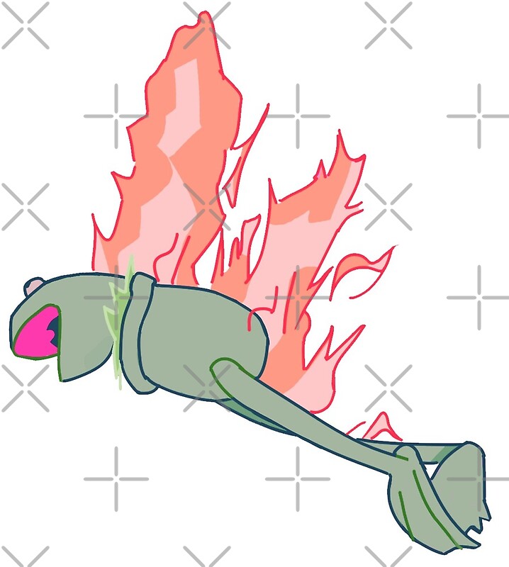 "Kermit on Fire" by MarissaMuro | Redbubble