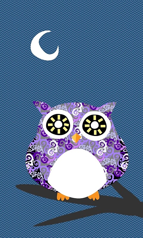 "Purple Owl Chilling at Night on A Tree Branch" by vividlee | Redbubble