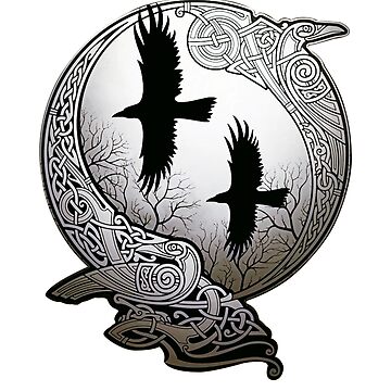 "Raven Viking Runes Celtic Knot Pattern" Art Print for Sale by Julie ...