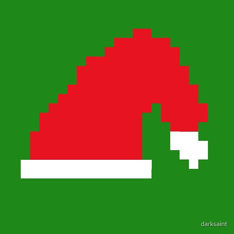 "8-bit Santa Hat" by darksaint | Redbubble