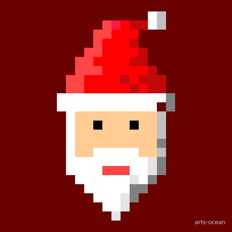 "Christmas Santa Pixel Art Merry Christmas" by arts-ocean | Redbubble