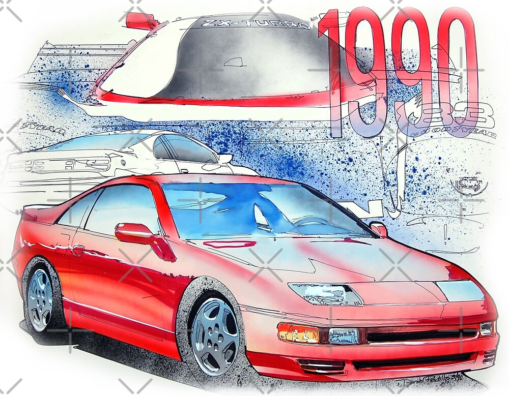 "Nissan 300zx Classic Car Illustration" by Daniel Padilla | Redbubble