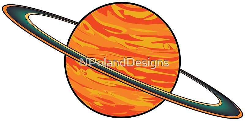 "Saturn Cartoon Planet Sticker" by NPolandDesigns | Redbubble