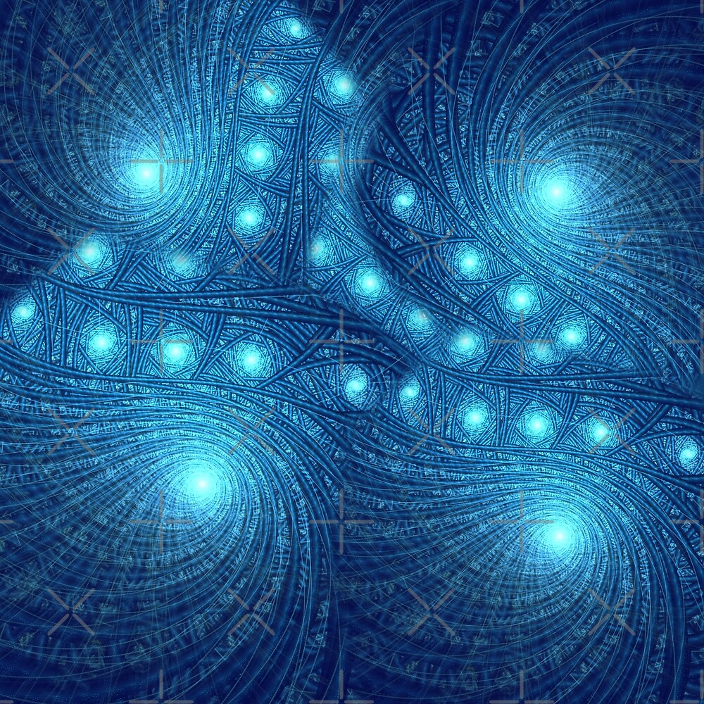"Blue Abstract Underwater or Space Vortex Pattern Design" by my-green ...