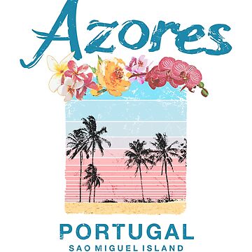 "Azores Portugal Retro Floral" Essential T-Shirt for Sale by IronEcho ...