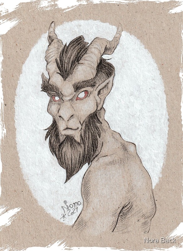 "Satyr / Faun Portrait" by Nora Back | Redbubble
