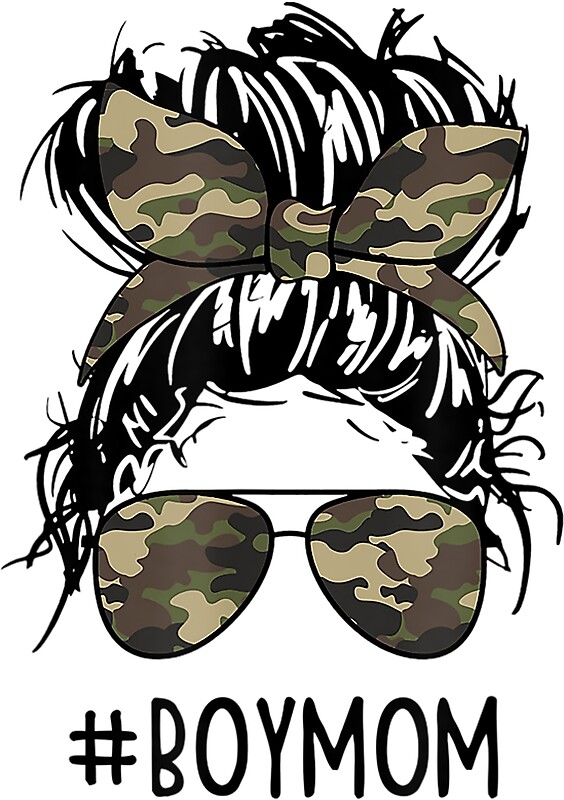 "Boy Moms Funny Messy Bun Mom Life " by Usatazon on | Redbubble