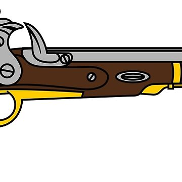 "Simple Historic Flintlock Pistol Ilustration" Photographic Print for ...