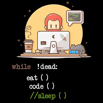 "Funny Works Coffee Cat IT Program Code Programmer Coder Computer Science" Greeting Card for ...