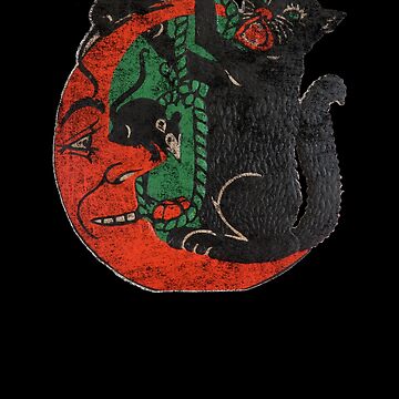 "Vintage Halloween Cat Moon Mice Cut Out Graphic" Classic T-Shirt for ...