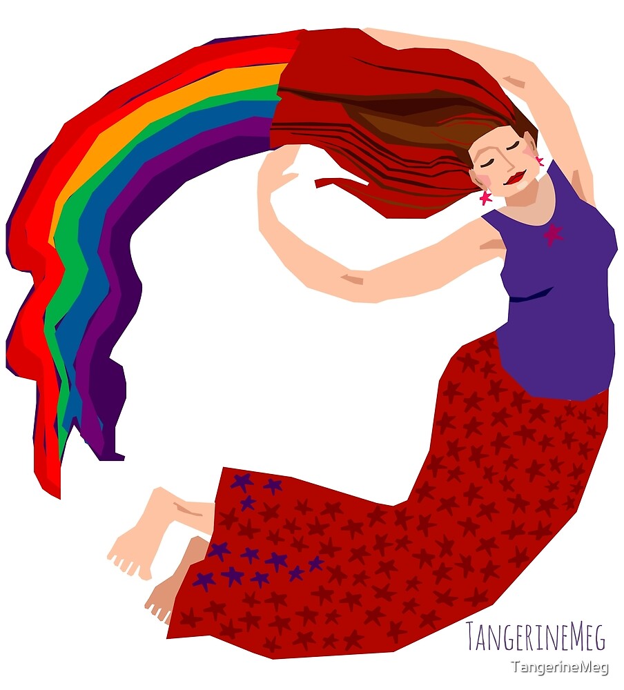 "Rainbow Lady" by TangerineMeg | Redbubble