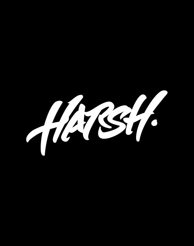 "HARSH - Hand Lettering Black & White" by Made by Mighty | Redbubble