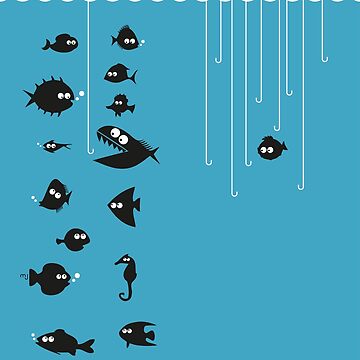 "Overfishing" Sticker by Joveneaumarie | Redbubble