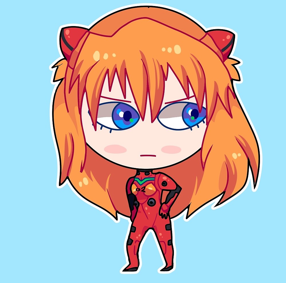 "Asuka Langley Soryu Chibi" by Jelly Gem | Redbubble