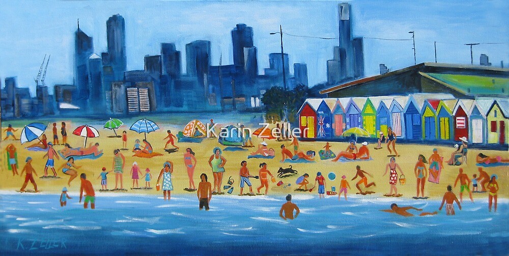 "Brighton Beach huts" by Karin Zeller | Redbubble