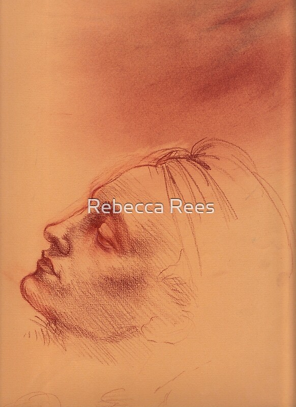 "Michelangelo head study #2 - Original terra cotta chalk pastel ...