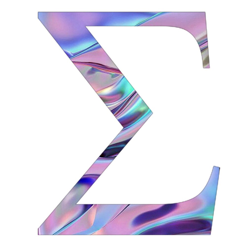 "Sigma- Holographic/ Chrome- Greek letter" by Hope Schmeiser | Redbubble
