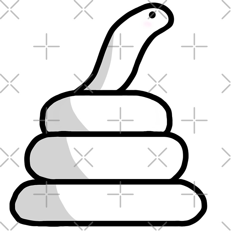 "Cute white curled up snake" by Avepear | Redbubble