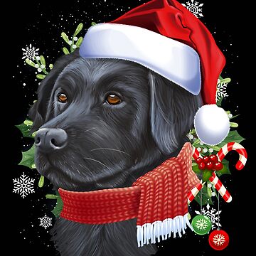 "Serious Dog Black Labrador Christmas Santa Hat" Essential T-Shirt for ...