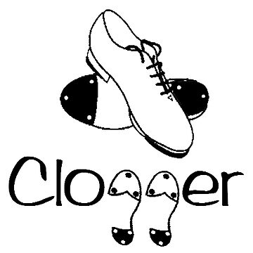 "Clogger Shoes BLk" Sticker for Sale by DWHT71 | Redbubble