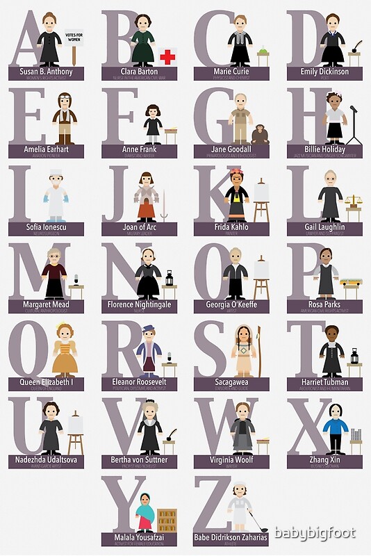 "Awesome Females Alphabet" by babybigfoot | Redbubble