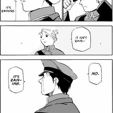 "Roy Mustang -It's Raining" Sticker for Sale by Animuch | Redbubble