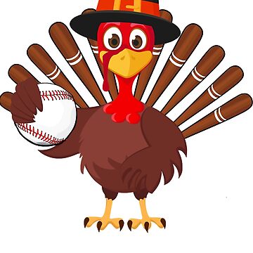 "funny baseball turkey thanksgiving" Sticker for Sale by DorcasHickle ...